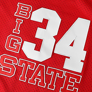 Jesus Shuttlesworth 34 Lincoln High School Basketball Jersey 90s Hip Hop Clothes for Party Men He Got Game Movie Jersey (Red, XX-Large)