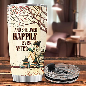 HUBUPU Just A Girl Books, Tumbler 20 Oz With Lid And Straw, Book Gifts