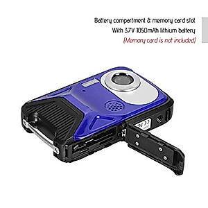 LKYBOA Orange Children's Camera -Kids Digital Camera with [32GB Memory Card]& Lanyard, Rechargeable Digital Front and Rear Selfie Camera (Color : Blue)