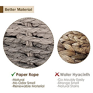 AELS Woven Baskets for Storage, Natural Hand-woven Storage Baskets for Organizing, Cubby Cubes Storage Bins for Shelves, 11" Modern Farmhouse Square Storage Cubes with Handles, Ombre Gray, 2 Pack