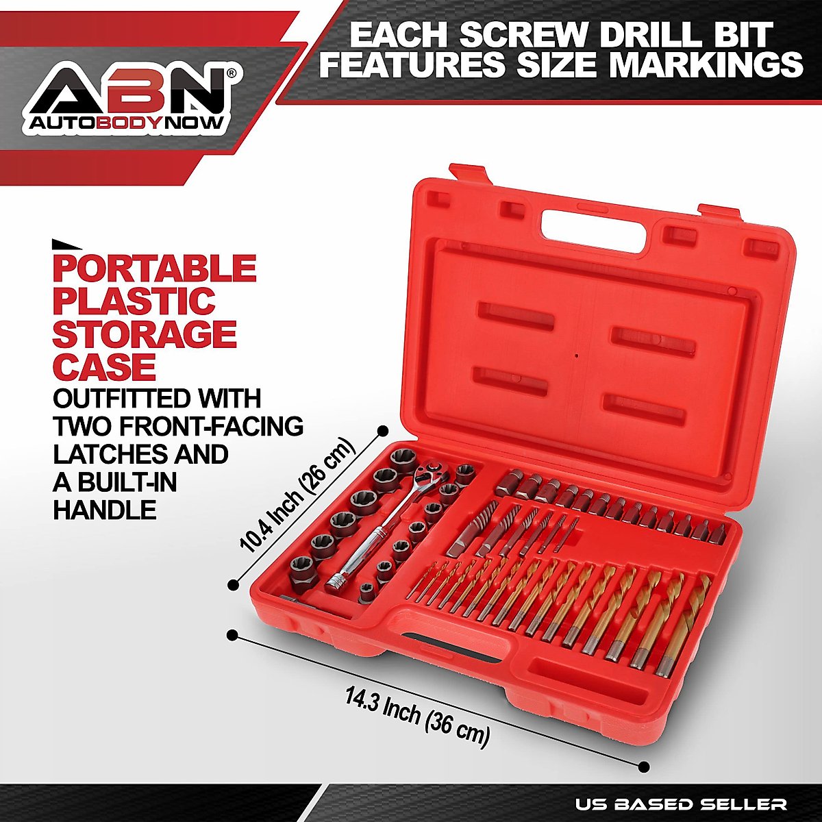 ABN 50pc Screw Bit Extractor and Assorted Drill Bit Kit - Damaged Screw Extractor Impact Bits with Bolt Extractor Set