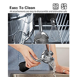 Aibesy Hand Blender Electric,Handheld Immersion Blender,Stick Blender with 6 Adjustable Speeds and Turbo Function,500W 2-in-1 Hand Blender with Whisk