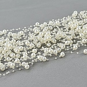 Bettli 200 Feet Roll Ivory Pearl String Party Garland Wedding Centerpieces Bridal Bouquet Decoration