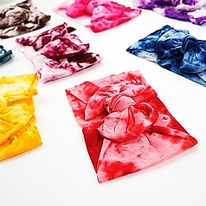 12 Nylon Bows Headbands with Soft Dye Bows for Newborn to 3 Months Baby Girls - Hair Accessories