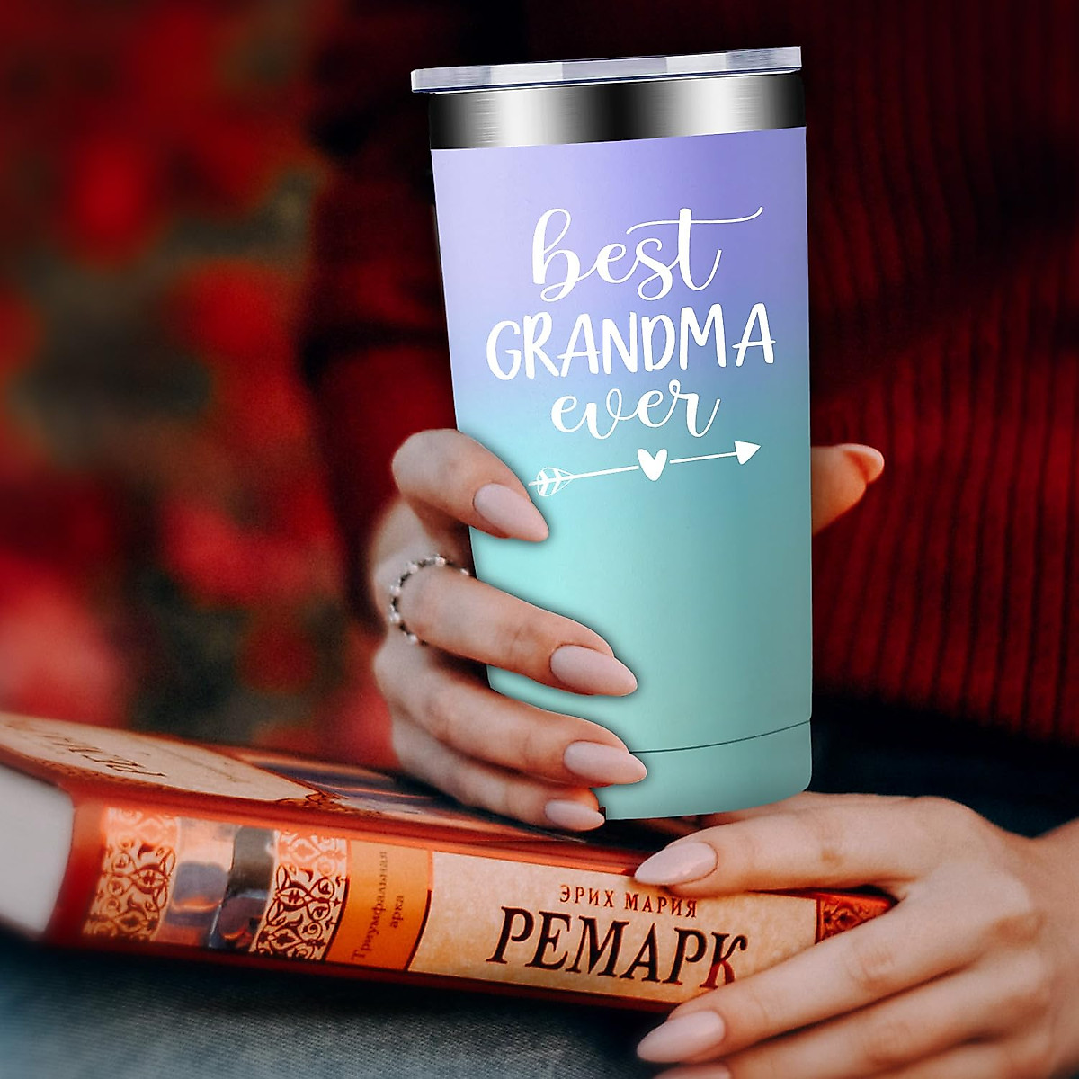 Fufandi Grandma Gifts, Best Grandma Ever - Grandma Gifts from Grandchildren - Gifts Ideas for Grandma - Mothers Day Christmas Birthday Gifts for Grandma, Grandmother, Nana - Tumbler Cup 20oz