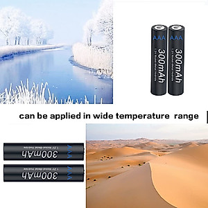 16 Packs 1.2V Rechargeable AAA Size Nimh 300mAh Batteries, Pre-Charged Triple A Battery for Christmas Lights,Solar Lamp Garden Lights