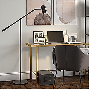 Willis Pharmacy Floor Lamp with Metal Shade in Blackened Bronze/Blackened Bronze