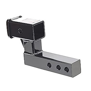 HITOWMFG 2Inch Trailer Hitch Receiver Extension with 4 inch Rise/Drop, Solid Shank