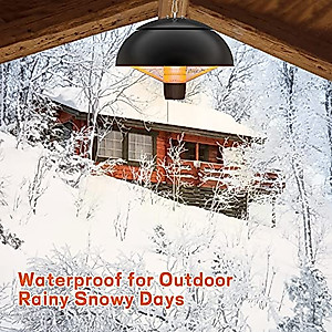 Patio Hanging Heater, Ceiling Mounted Heater, 1500W Outdoor/Indoor Waterproof Electric infrared Hanging Heater with 2 Modes Power (600W/1500W)