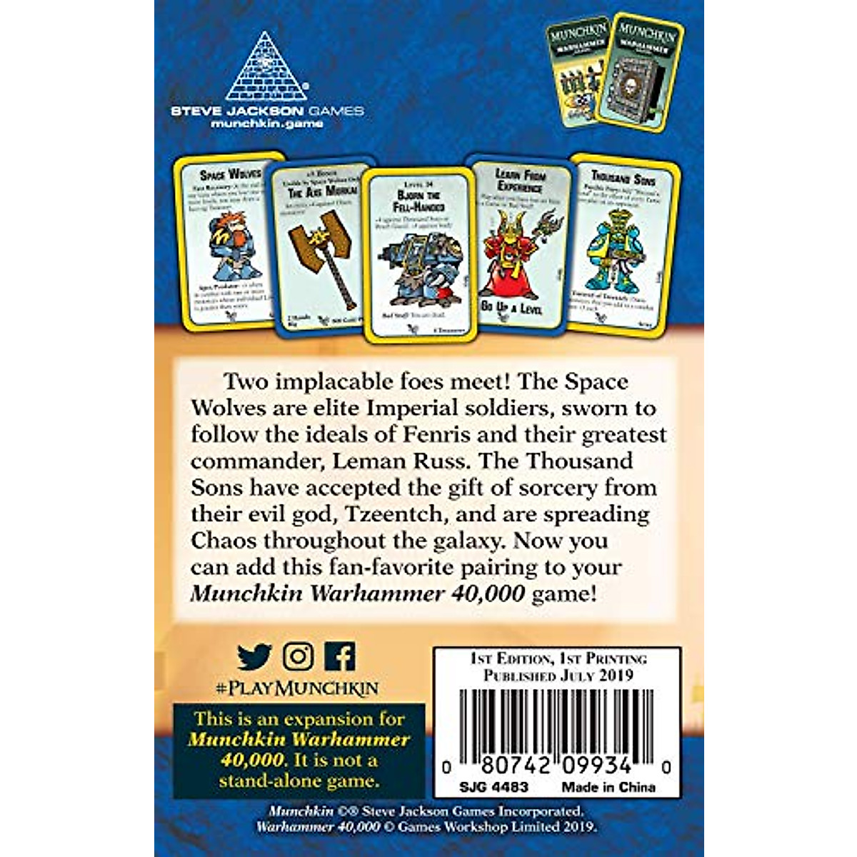 Steve Jackson Games Munchkin Warhammer 40,000: Savagery and Sorcery Card Game (Expansion) | 112 Cards | Family Game | Fantasy Adventure RPG | Ages 10+ | 3-6 Players | Avg Play Time 120 Min