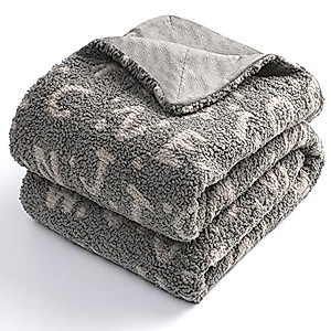 DEZANBO Throw Blanket for Couch Bed Sherpa Fleece Blankets,Stylish Design,Dual Sided Reversible,Super Soft Fluffy Warm Cozy Plush Fuzzy All Season Accessories,50" x 60" Grey