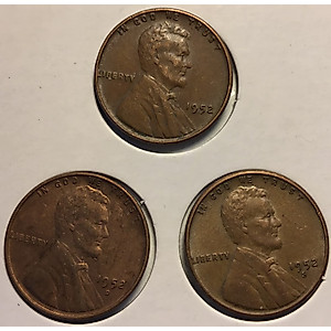 1952 P D S Lincoln Wheat Penny Cent PDS set Penny Seller Very Fine