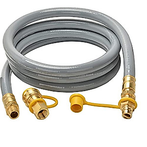 only fire 12 Ft 3/4" ID Natural Gas Hose with Quick Connect/Disconnect Fittings for NG/LP Propane Appliances,Grill,Generator,Patio Heater,Pizza Oven,etc.