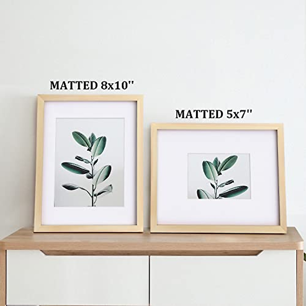 Egofine 11x14 & 8x10 Picture Frames Natural Wood Frames with Plexiglass, Display Pictures for Tabletop and Wall Mounting