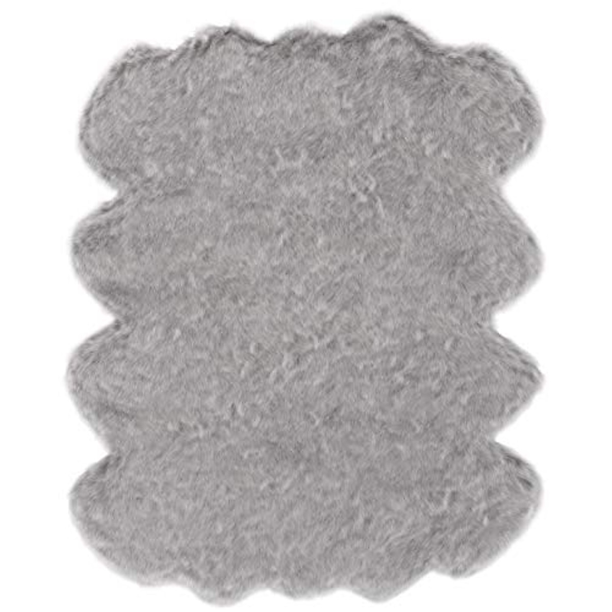 Abacasa Gloss Dark Grey Faux Fur Area Rug