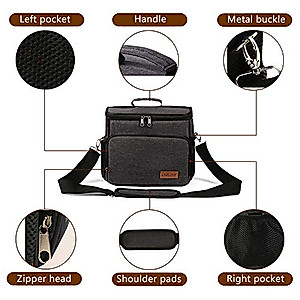 Insulated Lunch Box For Men Work Leakproof Lunch Bags For Adult With Shoulder Strap Reusable Freezable Lunchbox Women Cooler Tote Lunch Pail