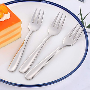 Polishing Stainless Steel Set/Dessert Fork,Portable Cocktail Salad Water Fork, Suitable For Party Travel，Appetizing Vegetable Small Fork