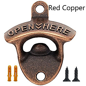 LIFULANDIAN Beer bottle openers Cast Iron wall mounted bottle opener(Set of 2With screws)