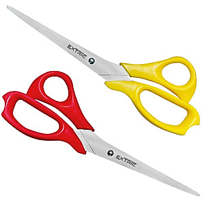 Scissors, 7" Scissors All Purpose, 2 Pack Scissors Heavy Duty, Scissors for Office Supplies and Teacher Supplies, Stainless Steel Scissors, Craft Scissors, Fabric Scissors, Yellow Color