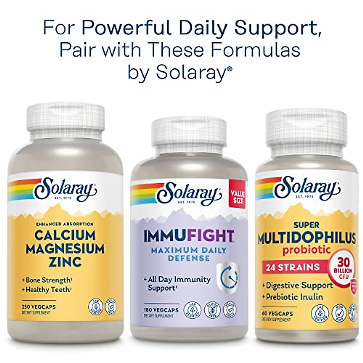 Solaray Once Daily Adult 50+ Complete Multivitamin for Women & Men, Essential Vitamins & Chelated Minerals for Healthy Energy, Heart, Brain & Immune Support, With CoQ10 & Lutein, Iron Free, 90 VegCaps