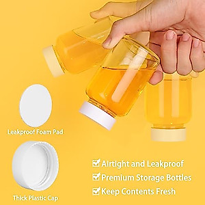 HINGWAH 12 Pack 4 OZ Glass Shot Bottles with Caps, 120 ML Empty Wellness Juice Shot Bottles, Reusable Clear Glass Bottles for Juice, Shots and Homemade Beverages