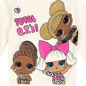 L.O.L. Surprise! Diva Fierce Queen Bee Big Girls Fleece Fashion Pullover Sweatshirt and Pants Set Pink/White 18-20