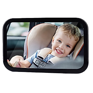 Bixon Baby Car Mirror, Rear Facing, Convex Shatterproof Back-Seat Mirror, Easy Fitting to Keep Baby In Sight, Clearer View With Allowed Rotation