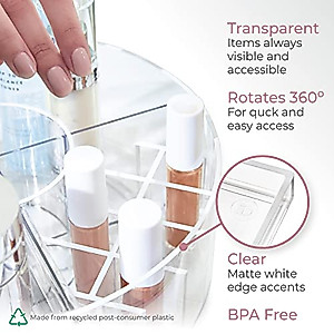 iDesign The Sarah Tanno Collection Lazy Susan Spinning Cosmetic Organizer, Clear 7.7" x 7.7"