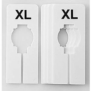 NAHANCO QSDWBKIT1, White Rectangular Clothing Size Dividers with Black Print for XS-XL, Kit of 10 (5 Sizes of 2 Each)
