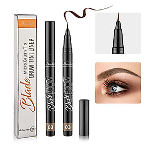 MARIA AYORA Liquid Eyebrow Pencil,Brow Tint Pen With Micro Brush Tip,Longlasting,Waterproof,Smudgeproof Eye Brow Makeup,Light Grey(Pack of 2)
