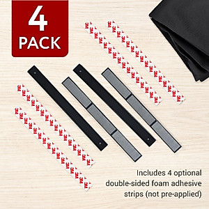 IMPRESA [4 Pack Extra Long Magnets with Optional Adhesive Back for Fireplace Blocker Blanket Fireplace Insulation - 10 Inch Strong Magnets to Secure Fireplace Blanket, Appliances, DIY Projects &More