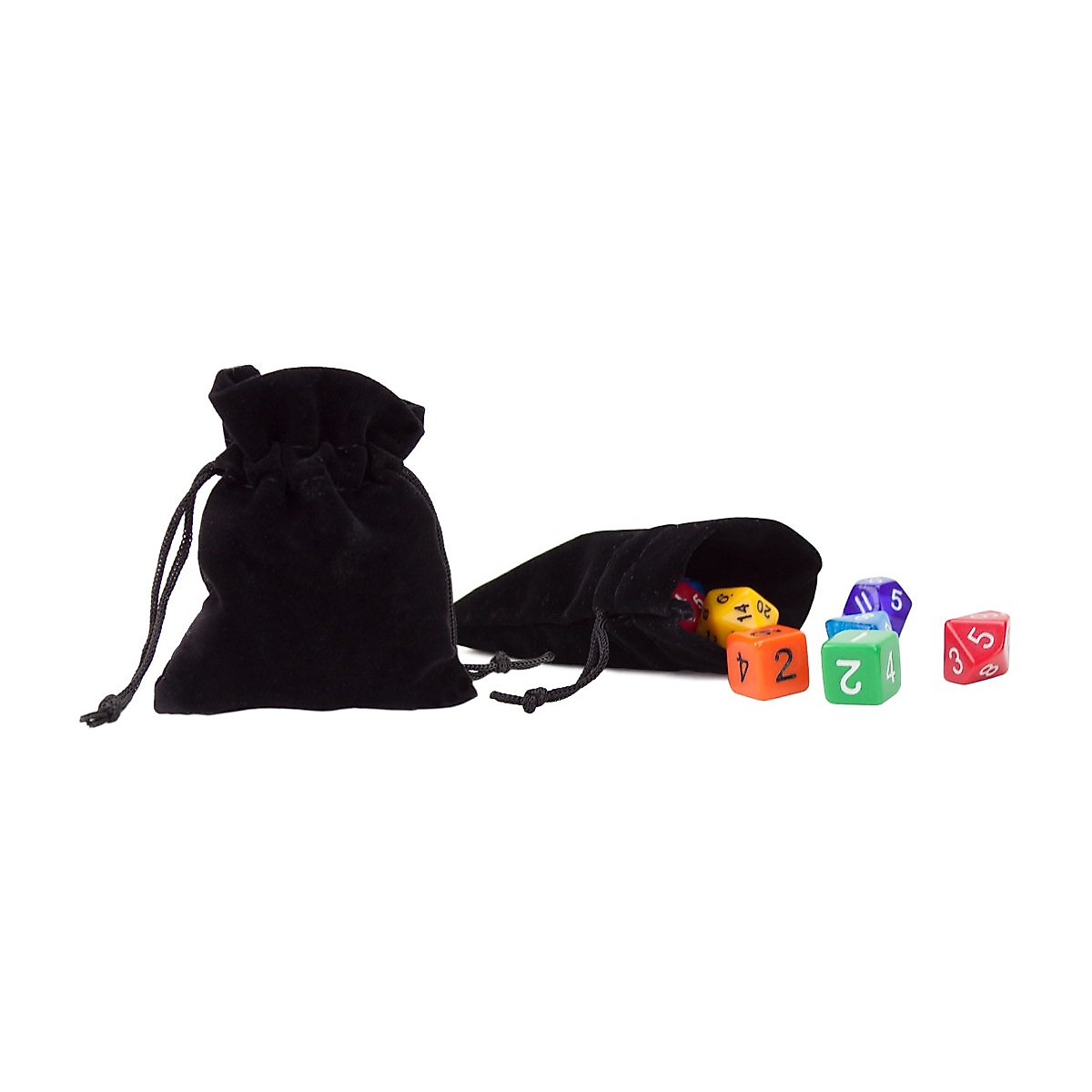 Dice Pouch 10-Pack | 10 Black Drawstring Dice Bags for Transportation and Storage of Polyhedral Tabletop RPG Game Dice | Compatible with D&D and Role Playing Games