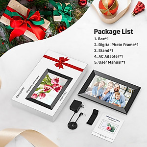 FANGOR 10.1 Inch WiFi Digital Picture Frame 1280x800 HD IPS Touch Screen, Electronic Smart Photo Frame with 32GB Storage, Auto-Rotate, Instantly Share Photos/Videos via Uhale App from Anywhere