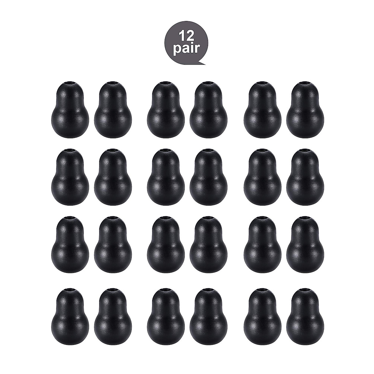 Replacement Stethoscope Ear Tips Earpieces Universal Soft Silicone Ear Plugs Earbuds Snap Tight Soft Sealing Ear Tips (Black, 24 Pieces)