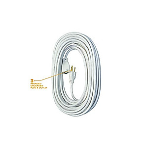 Yard Master 992382 White Patio 40-Foot; 3-Pronged; 16 Gauge Extension Cord; 13 AMPS; 125 Volts; 1625 Watts; Ideal for Use with Outdoor Appliances; Decorative Lights and Holiday Displays