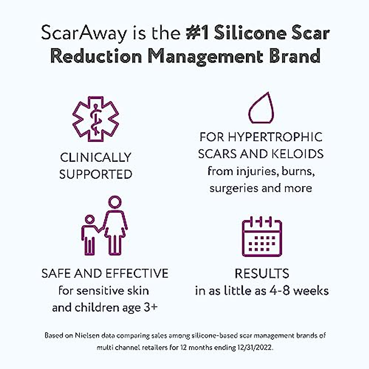 ScarAway Silicone Scar Gel, Helps Improve Size, Color & Texture of Hypertrophic & Keloid Scars from Injury, Burns & Surgery, Water Resistant, 10g (0.35 Oz)