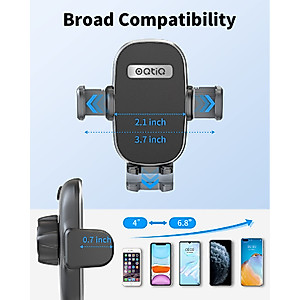 OQTIQ Suction Cup Phone Holder for Windshield/Dashboard, Phone Mount for Truck Car, 13-Inch Gooseneck Long Arm Sturdy Phone Mount with One Hand Operation, Compatible with All Phones