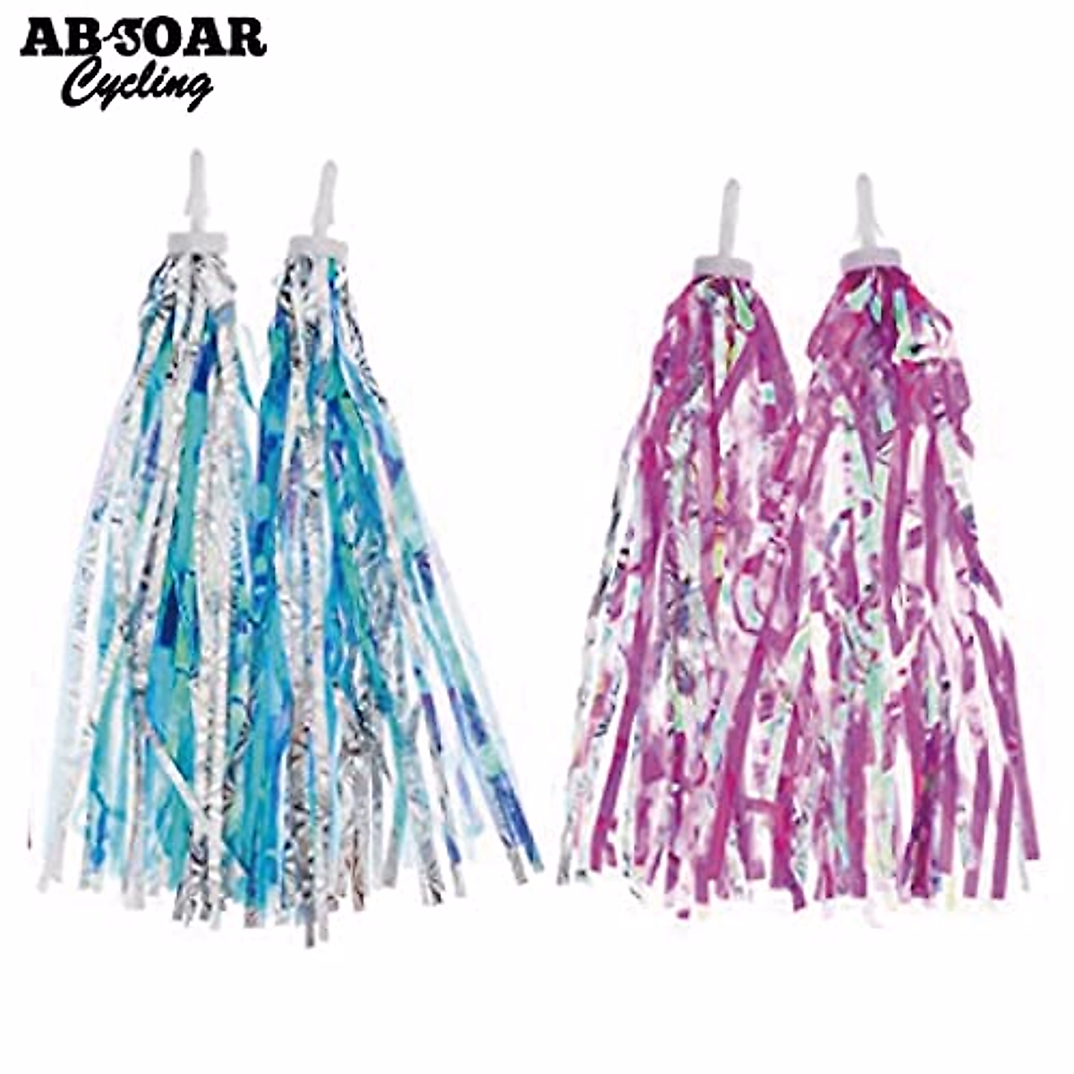 ABSOAR Cycling Blue & Pink Bike Streamers for Girls Boys Kids Bicycle PVC Tassel Handlebar Scooter Streamers 2 Pairs