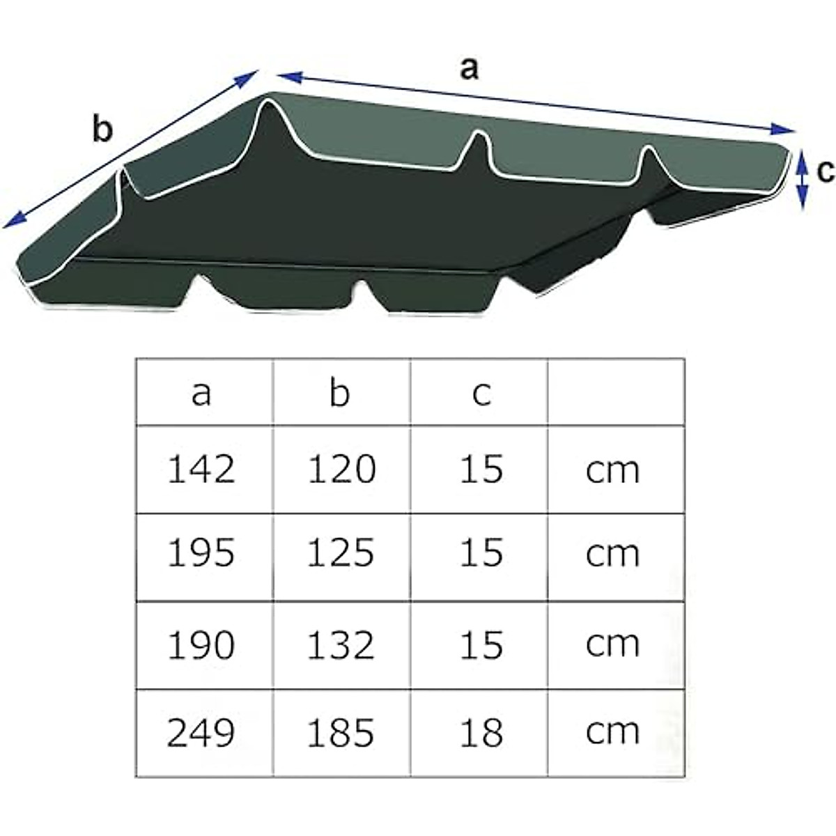 BTURYT Replacement Canopy for Swing Seat 2 Seater 3 Seater Swing Chair Canopy Replacement Cover Patio Swing Chair Cover, 600D Waterproof/UV Resistant