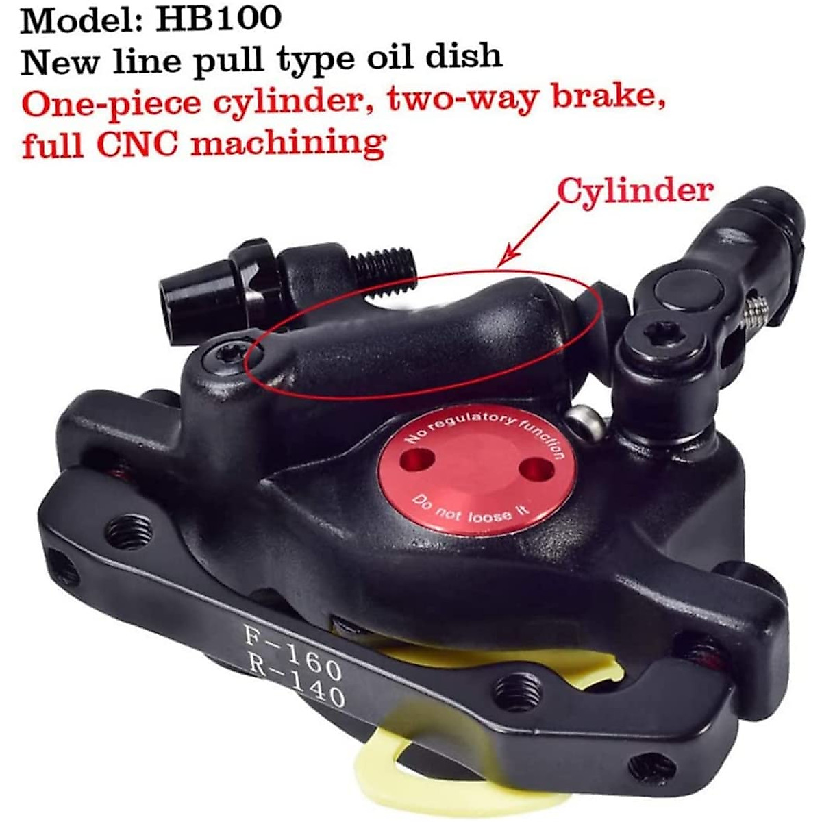 SONAU 1 Pair Front & Rear HB100 MTB Bike Hydraulic Disc Brake Calipers Road Bicycle Line Pulling Brake Clamp