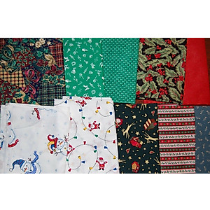 Lot of 40Pcs Christmas Quilt Blocks, Cotton Fabric Charm Pack, 10" Squares