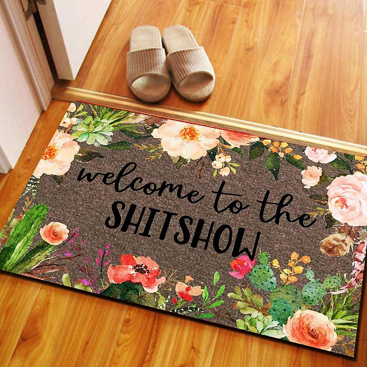 MOMOBO Funny Doormat Custom Indoor Doormat -Welcome Doormat Home and Office Decorative Entry Rug Garden/Kitchen/Bedroom Mat Non-Slip Rubber 23.6 x15.7 Inch