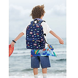 CAMTOP Preschool Backpack for Kids Boys Toddler Backpack Kindergarten School Bookbags (Y0057 Car-Navy Blue)