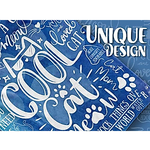 InnoBeta Cat Lover Blanket Throw Blue, Flannel Blankets for Cat Mom, Unique Cat Mom Gifts, Best Cat Lover Gifts on Christmas, Birthday, Thanksgiving, 50" x 65" (Blue Cool Cat)
