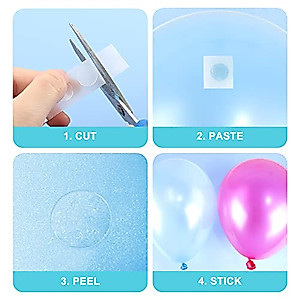 Surard Glue Points Dots Double Sided, 400 Pcs 12mm/0.47" 4 Rolls Poster Putty Adhesive Clear Balloons Tape Removable Non Trace Stickers for Wedding Decoration, Art Craft, Party Supplies 100 Pcs/Roll