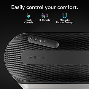 Vornado AXL Low-Profile Oscillating Fan with Remote, Adjustable Tilt, Modern Energy Efficient Vertical Fan, 5 Quiet Speeds, Touch Controls