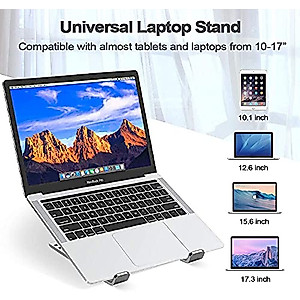 ERWARZY Laptop Stand for Desk, Adjustable Ergonomic Portable Laptop Holder, Foldable Computer Stand 10-Position Adjustable Non-Slip Laptop Stand, Compatible with 9-15.6-inch Laptop (Black)