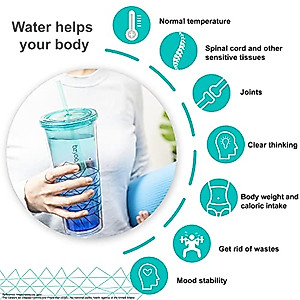 bzyoo SIP 24oz (710ml) Double Wall Plastic Tumbler with Lid and Straw Cold Drink Travel Mug Party Reusable Cup For Office Outdoor Dining Gift For Him & Her (Blue & Green)