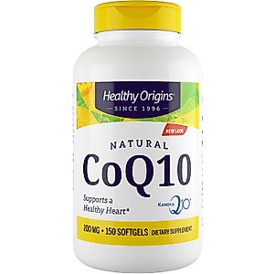 Healthy Origins CoQ10 (Kaneka Q10), 200 mg - Heart Health & Energy Supplement - Gluten-Free & Non-GMO Supplements - 150 Softgels