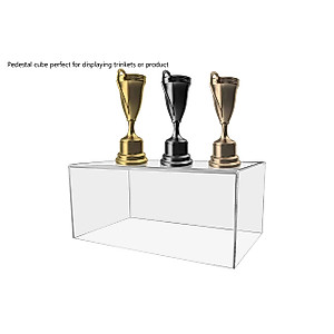 20" x 12" x 9" Acrylic Display Riser Box with One Open Side No Lid Versatile Clear Rectangular Retail Product Platform and Merchandise Storage Bin by Marketing Holders